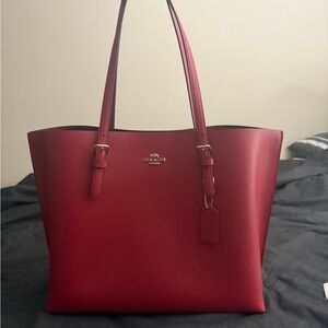 Coach | Bags | Coach Red Leather Tote Bag | Poshmark